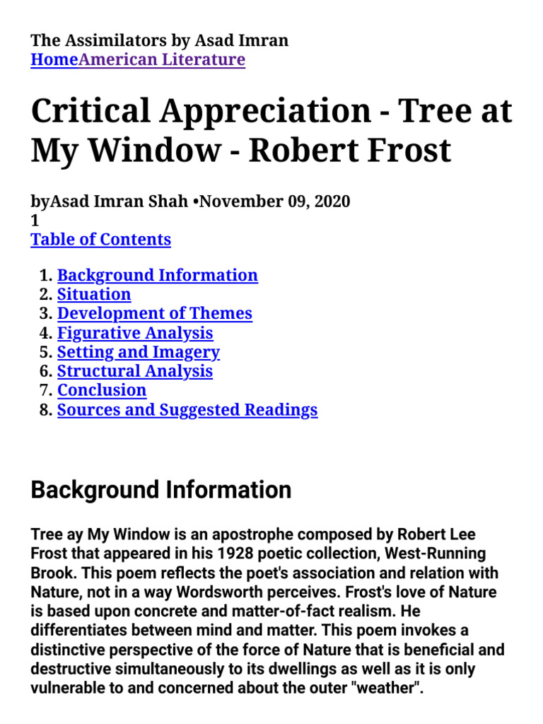 Tree My Window | PDF