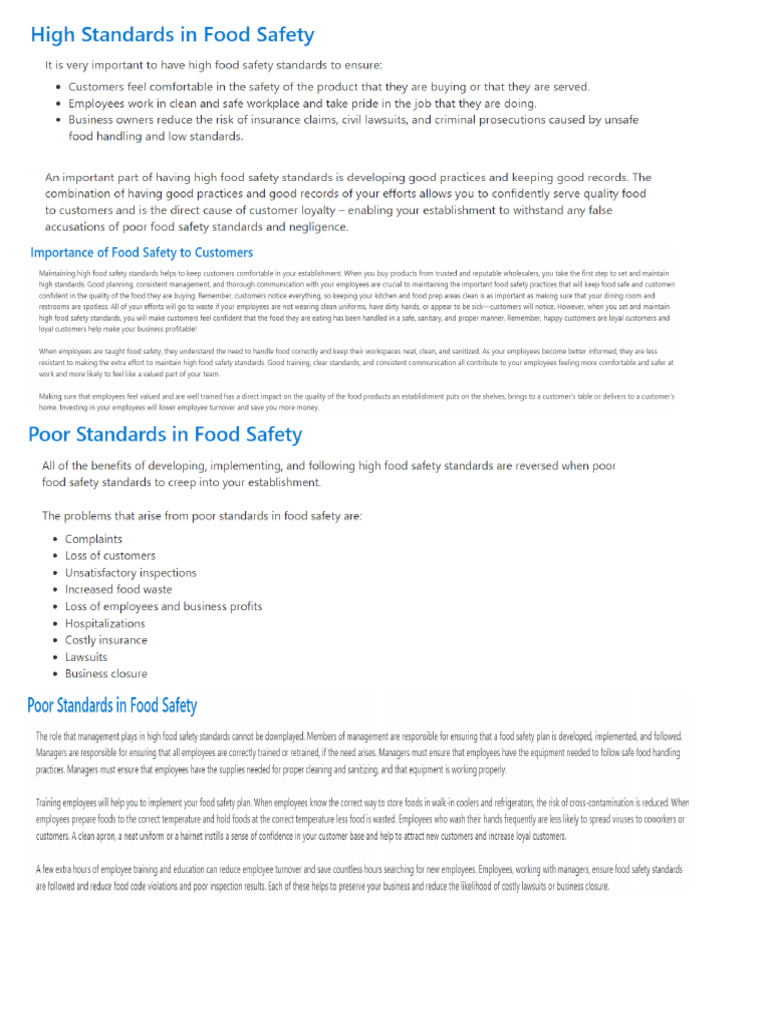 Food Safety | PDF
