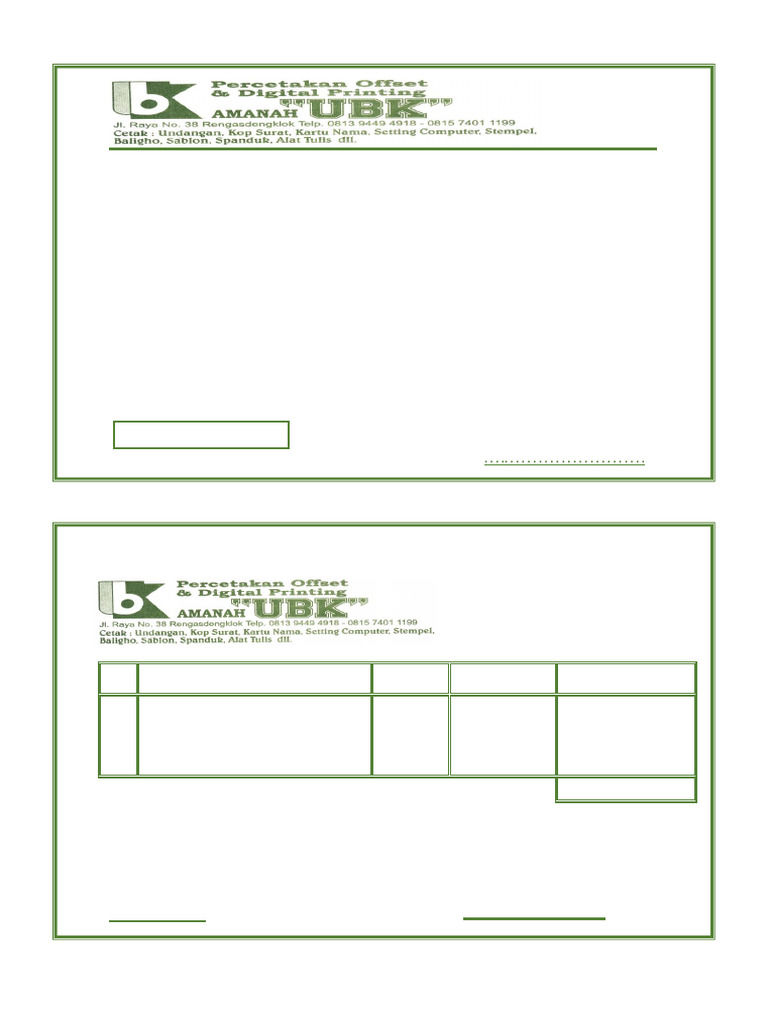 Faktur Ubk Almu | PDF