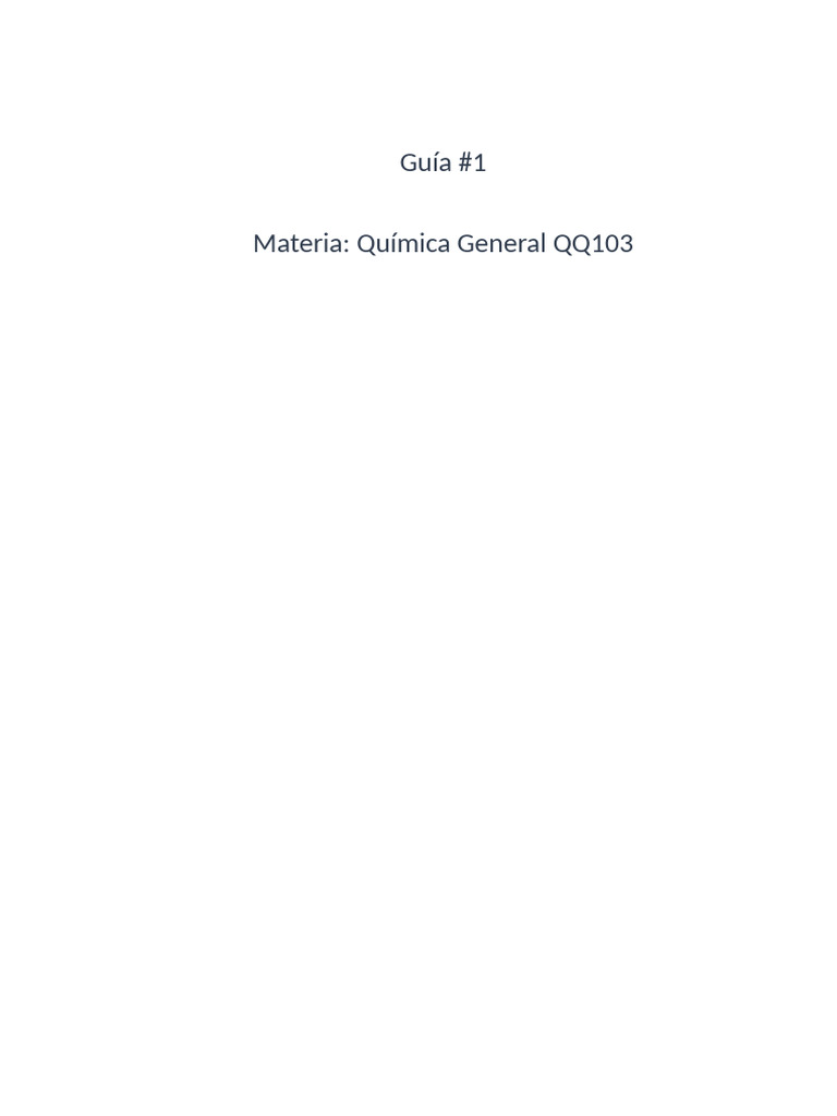 Guía Quimica 1 | PDF
