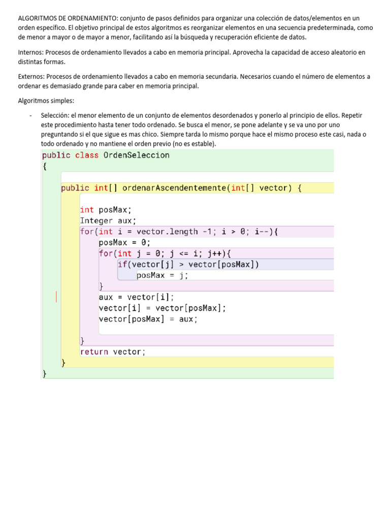Algoritmos de Ordenamiento y Busqueda2-1 | PDF