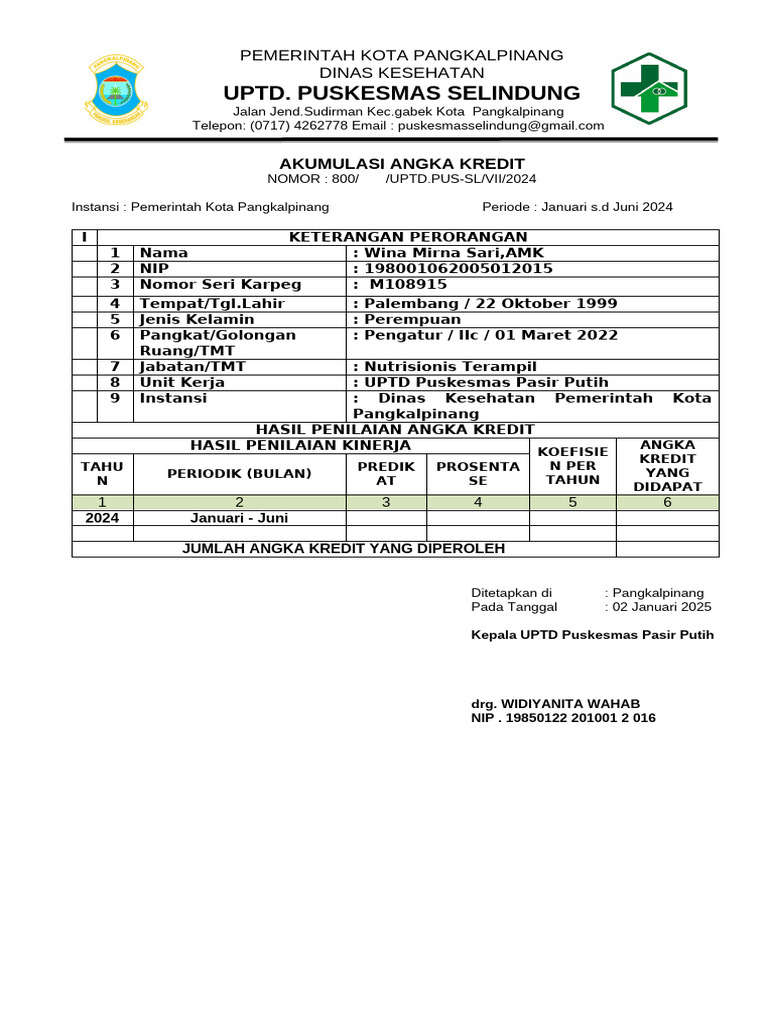Mega Utami - Akumulasi Angka Kredit | PDF