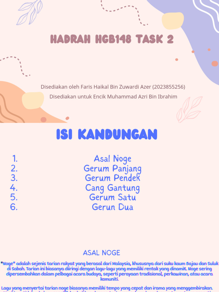 Hadrah Task 2 | PDF
