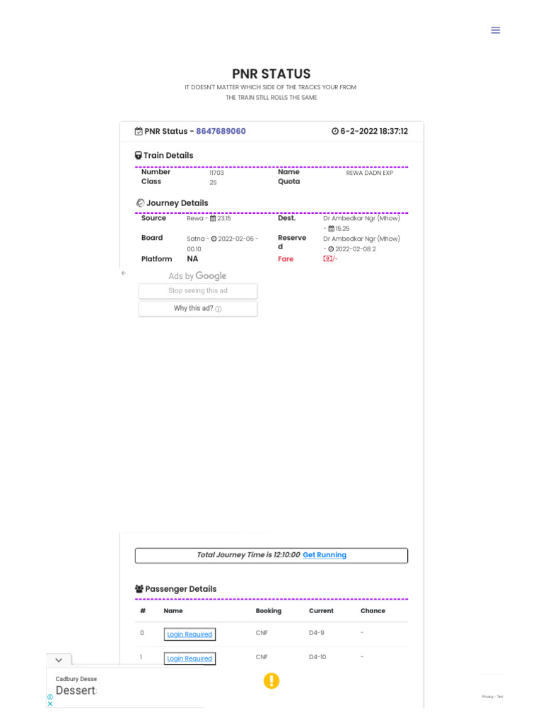 Qrail - In-Indian Railways Enquiry PNR Status Live Status IRCTC Reservation Seats | PDF
