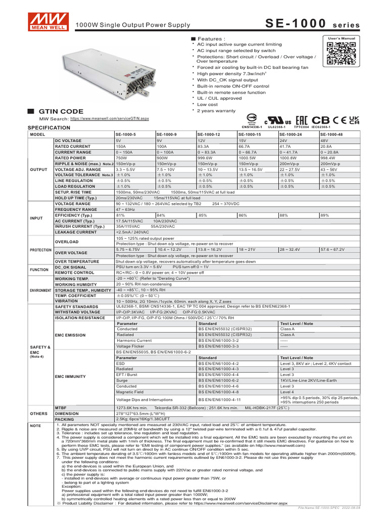Se 1000 Spec | PDF