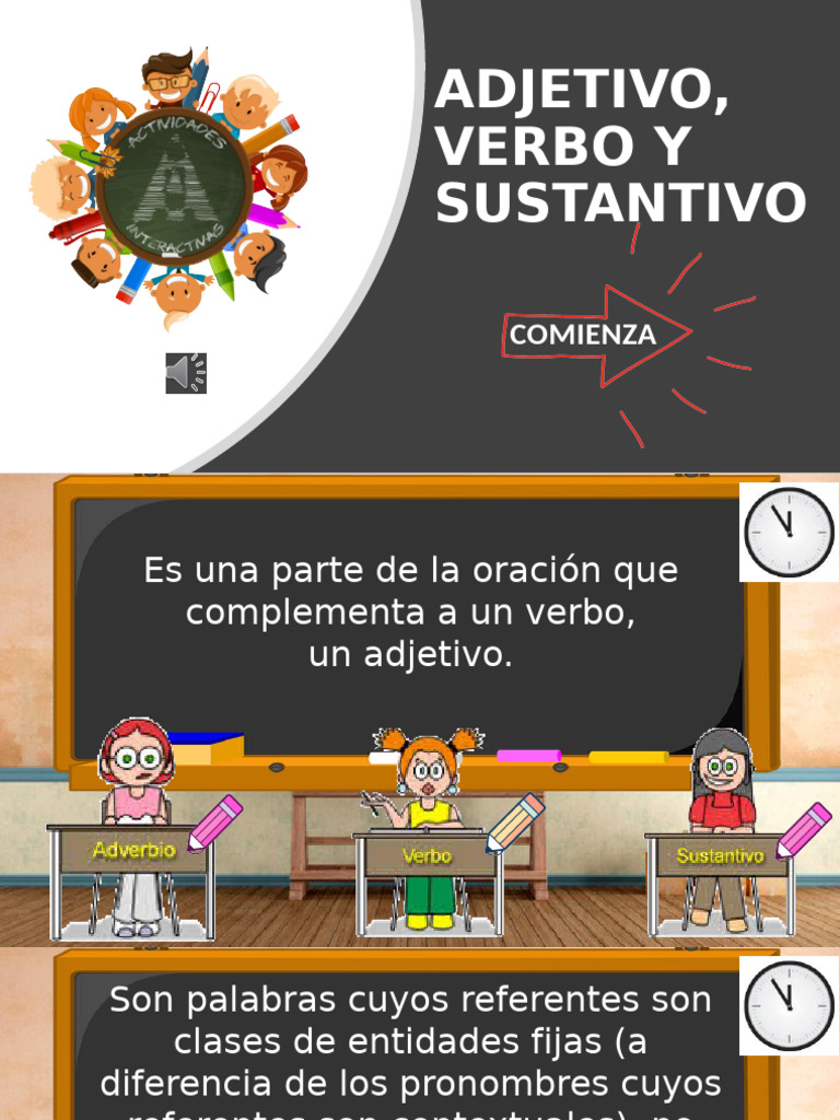 Adjetivo, Verbo y Sustantivo | PDF