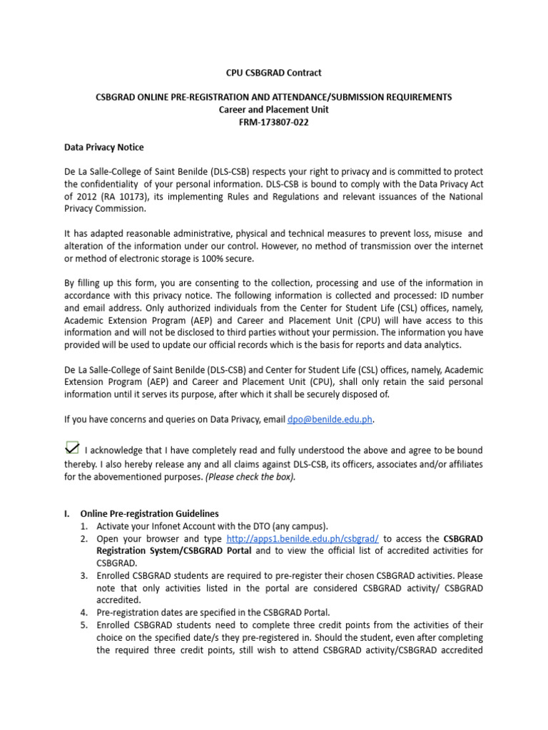 DEALA - CPU CSBGRAD Contract (1T SY2023-24) PDF | PDF