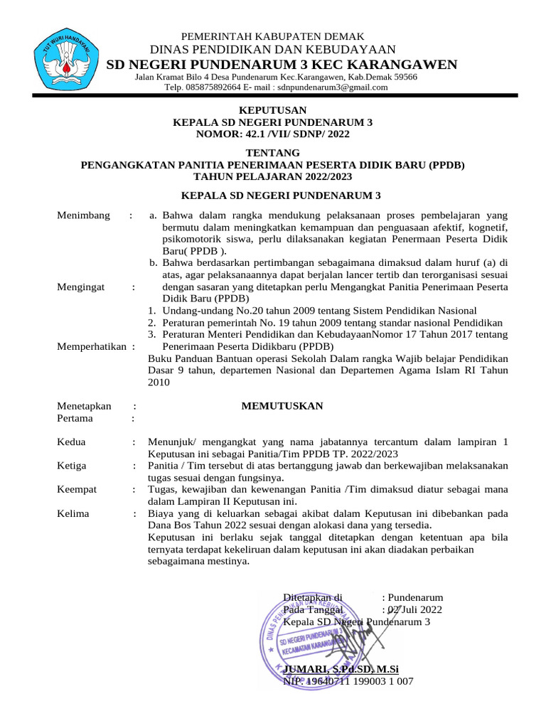 SK PPDB 2022-2023 | PDF