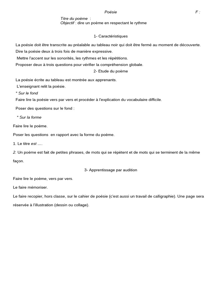 Poésie fhch typ | PDF