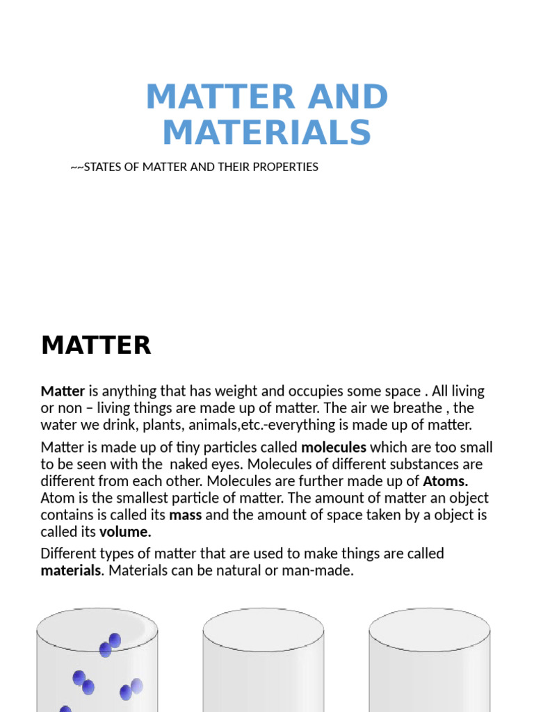 Matter and Materials | PDF