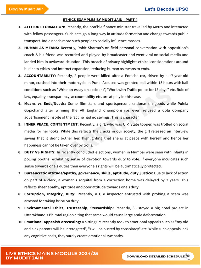 Ethics Examples by Mudit Jain Part 4 Final | PDF
