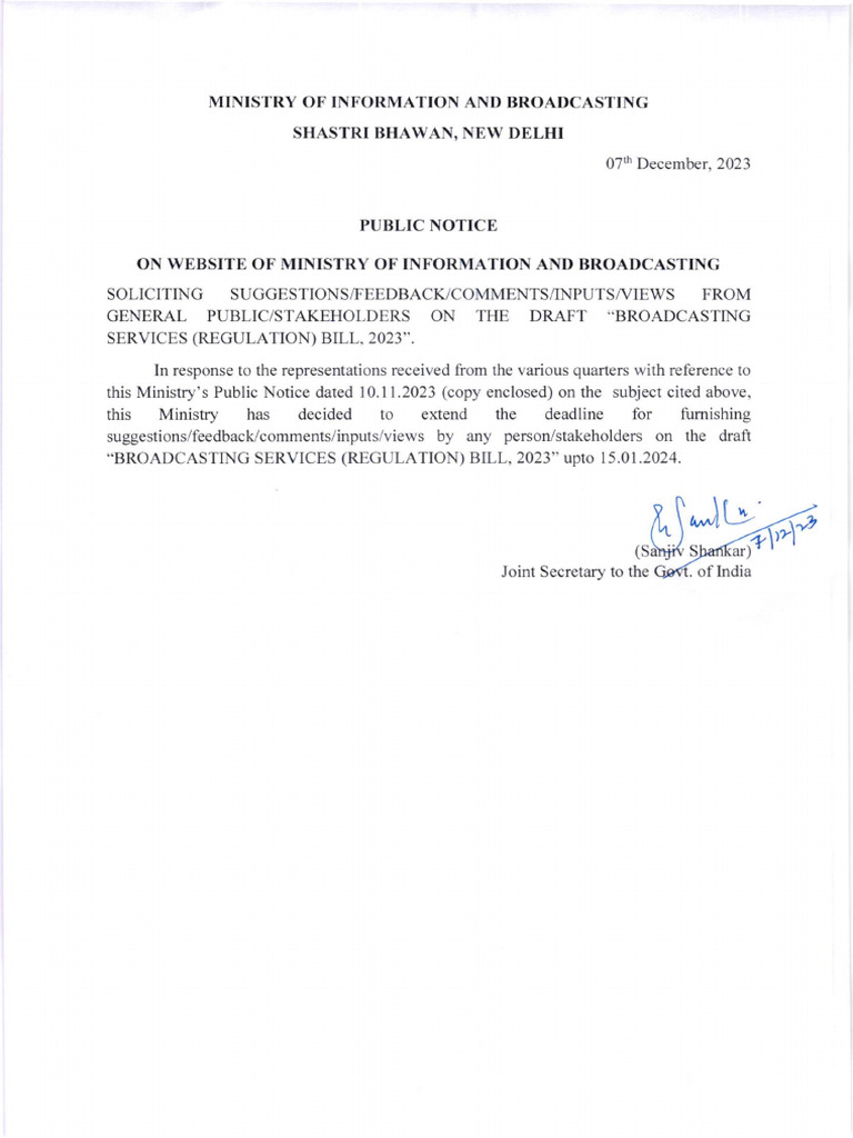 Broadcasting Bill Draft | PDF