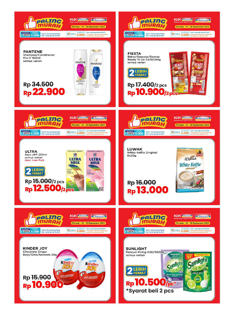 Wobbler Paling Murah 12 - 18 September 2024 | PDF