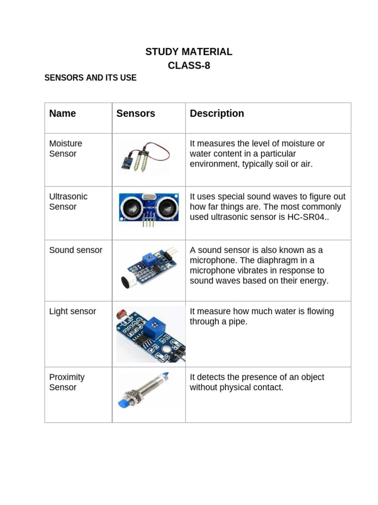Sensors and Its Use | PDF