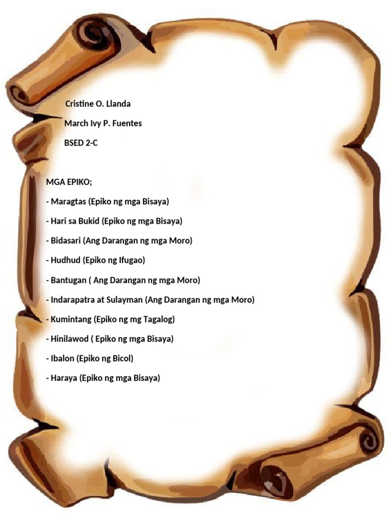 Mga Epiko | PDF
