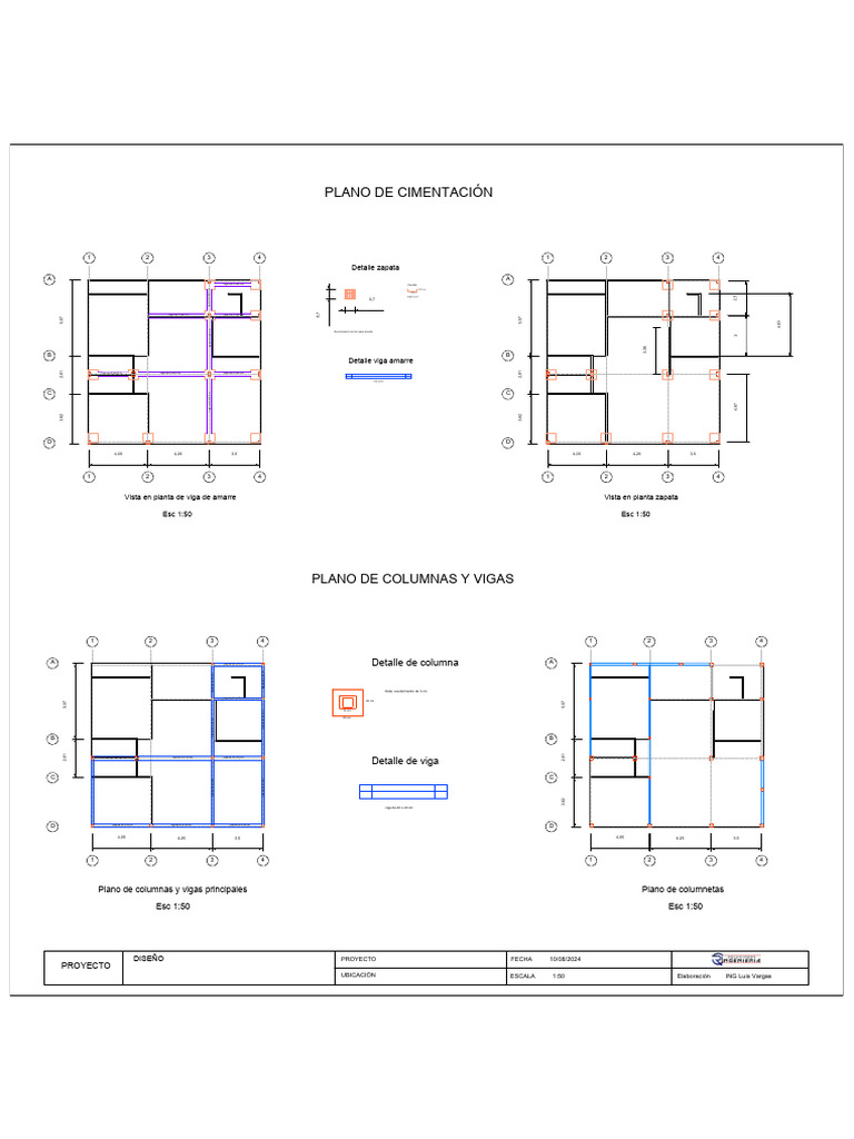 Plano Estructural Casa-Model CD | PDF