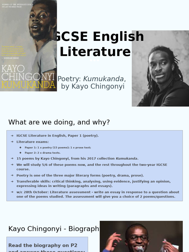 Kayo Chingonyi Lesson 1 | PDF