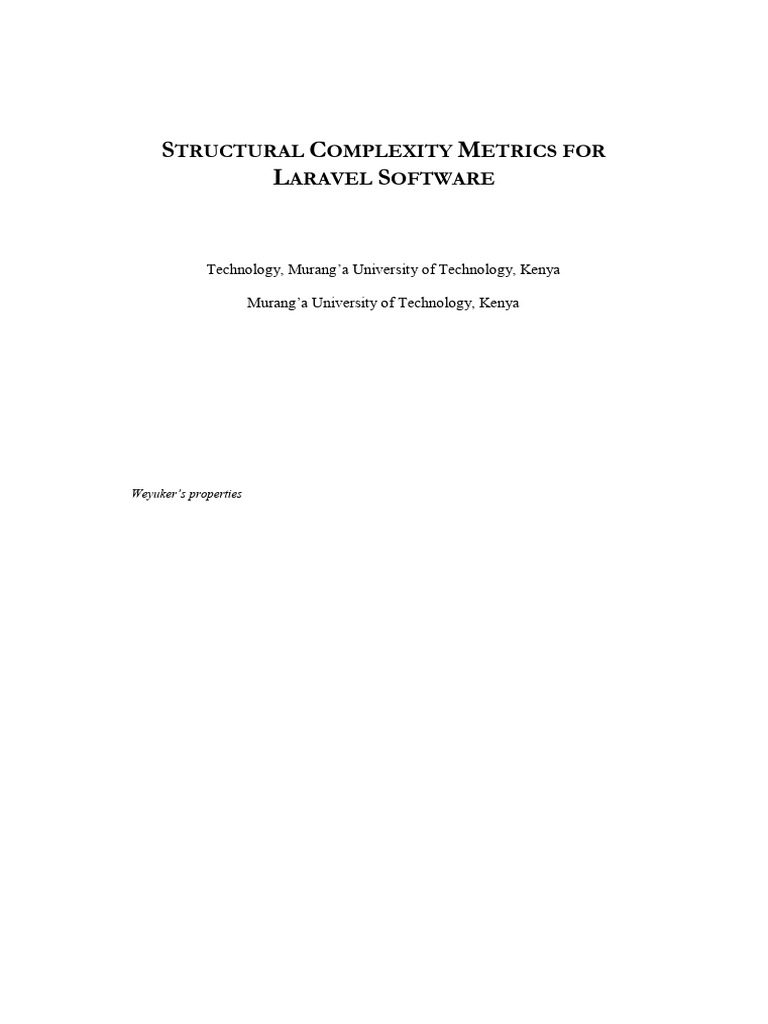 Structural Complexity Metrics For Laravel Software | PDF | Complexity | Model–View–Controller
