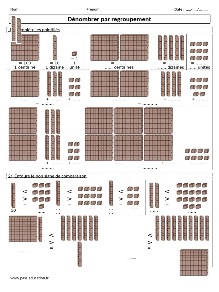 Dénombrer Par Regroupement - Ce1 Ce2 - Exercices Corrigés - Numération ...