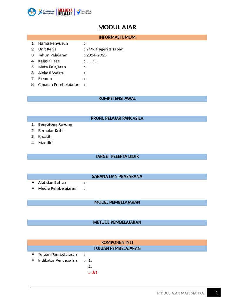 12 (Format) Modul Ajar | PDF