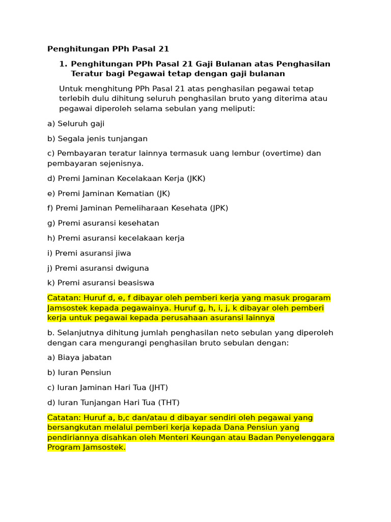 Perpajakan 2 PPH 21 Pegawai Tetap | PDF