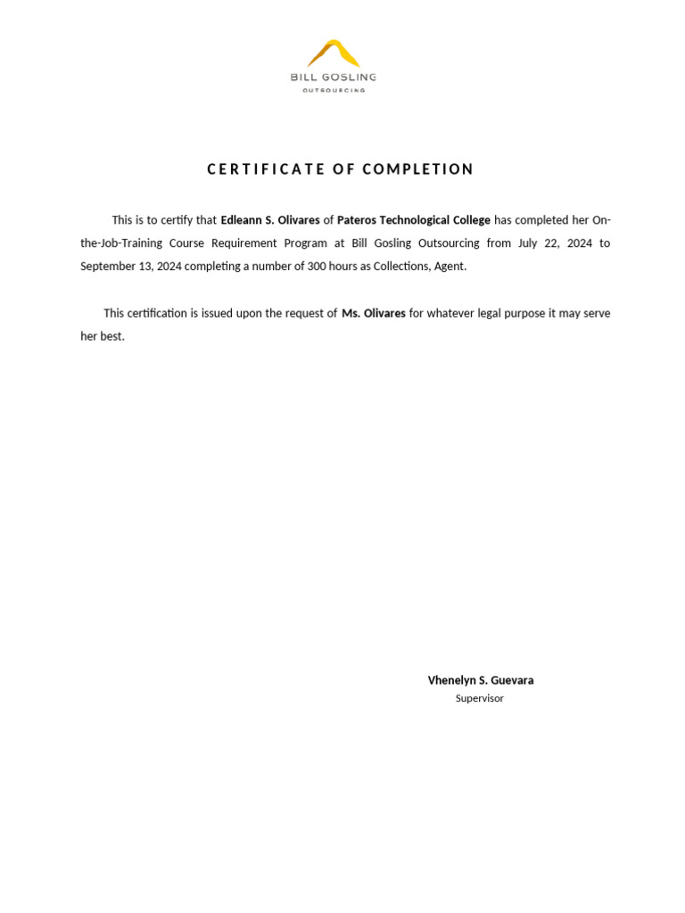 Certificate of Completion | PDF