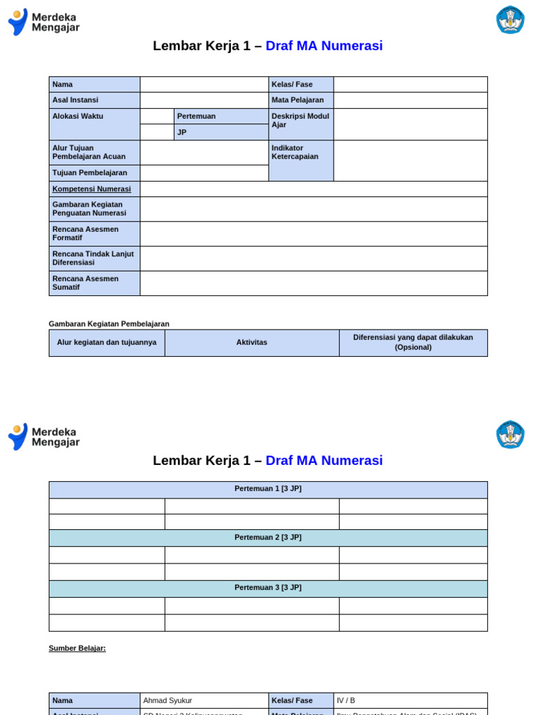 Draft MA Dan Contoh | PDF
