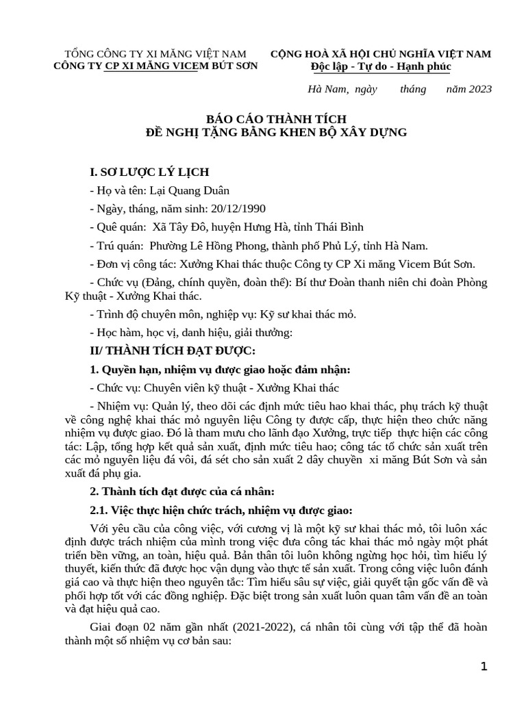 Báo Cáo BK B Xây D NG - Duân | PDF