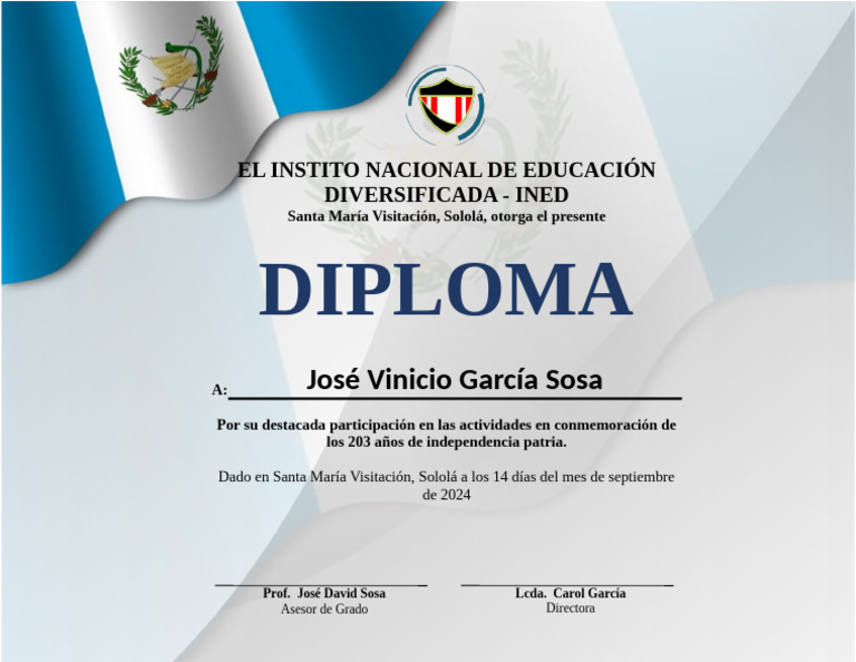 Diploma Editable 2 - Prof David Sosa | PDF