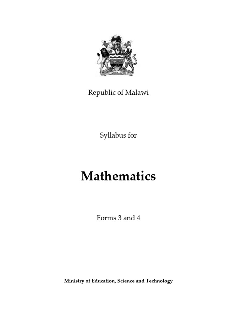 Maths Syllabus Forms 3-4 | PDF