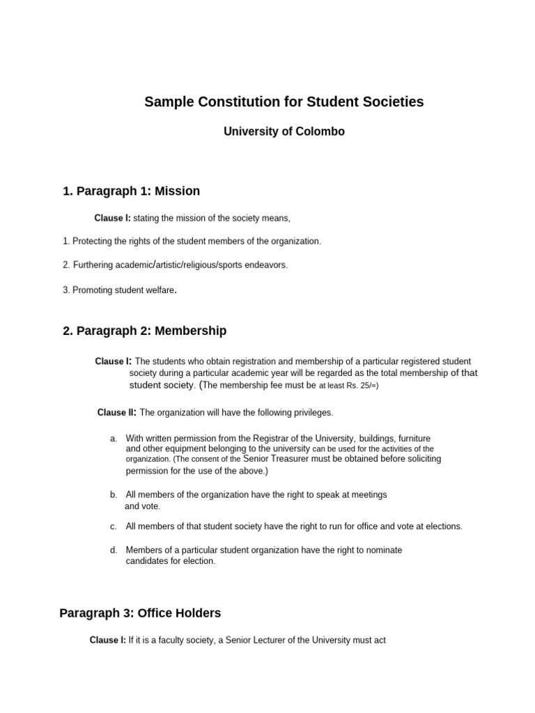 sample constitution (1) | PDF