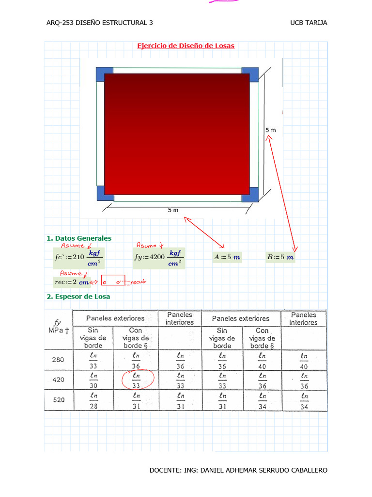 Ejemplo de Diseno de Losas | PDF