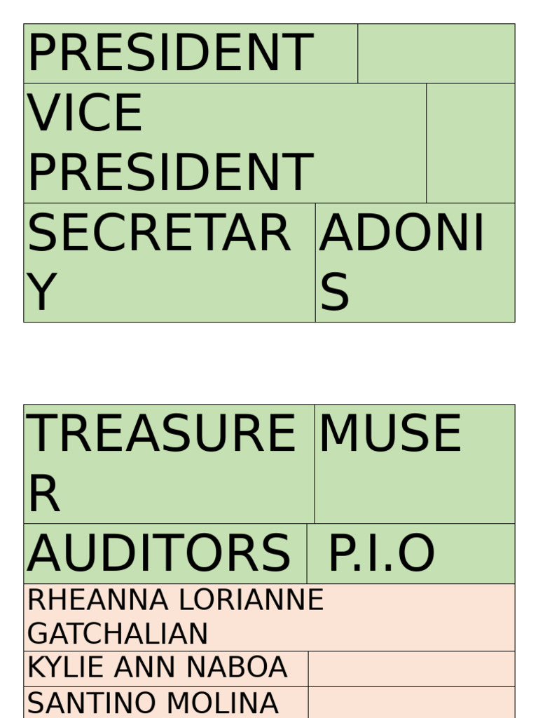 Class Officers Name | PDF