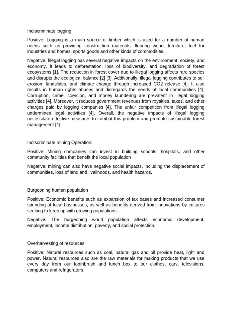 Indiscriminate Logging | PDF