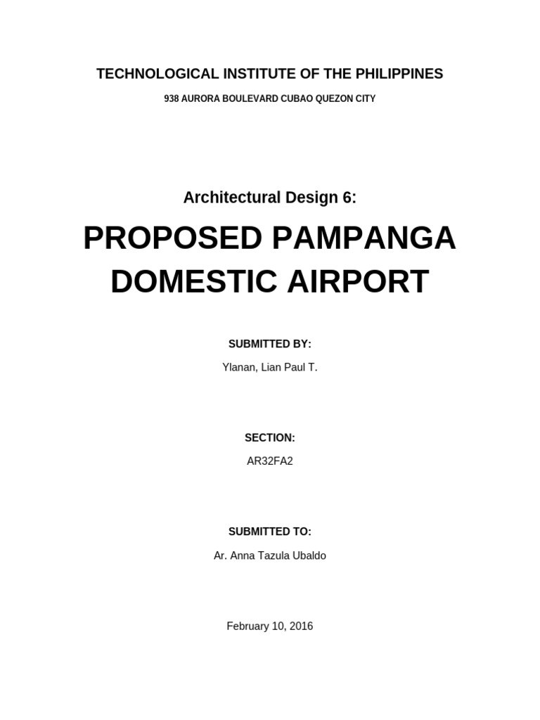 Pampanga Domestic Airport Research | PDF