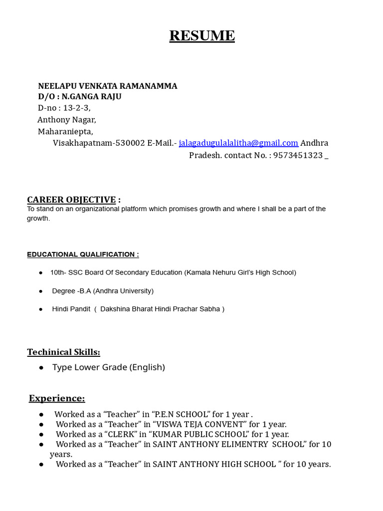 Lalitha Resume | PDF