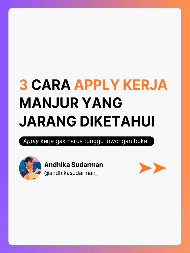 3 Cara Apply Kerja Manjur Yang Jarang Diketahui 1725874755 | PDF