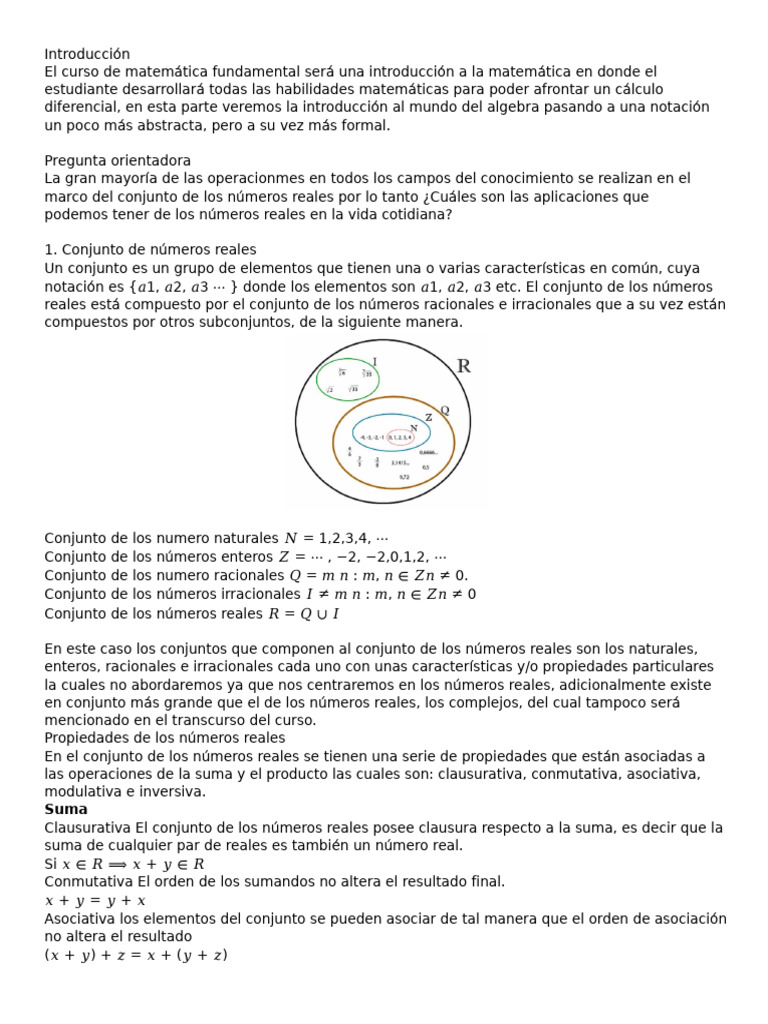 Borrador MATEMATICA FUNDAMENTAL | PDF | Exponenciación | Ciencia y matemáticas