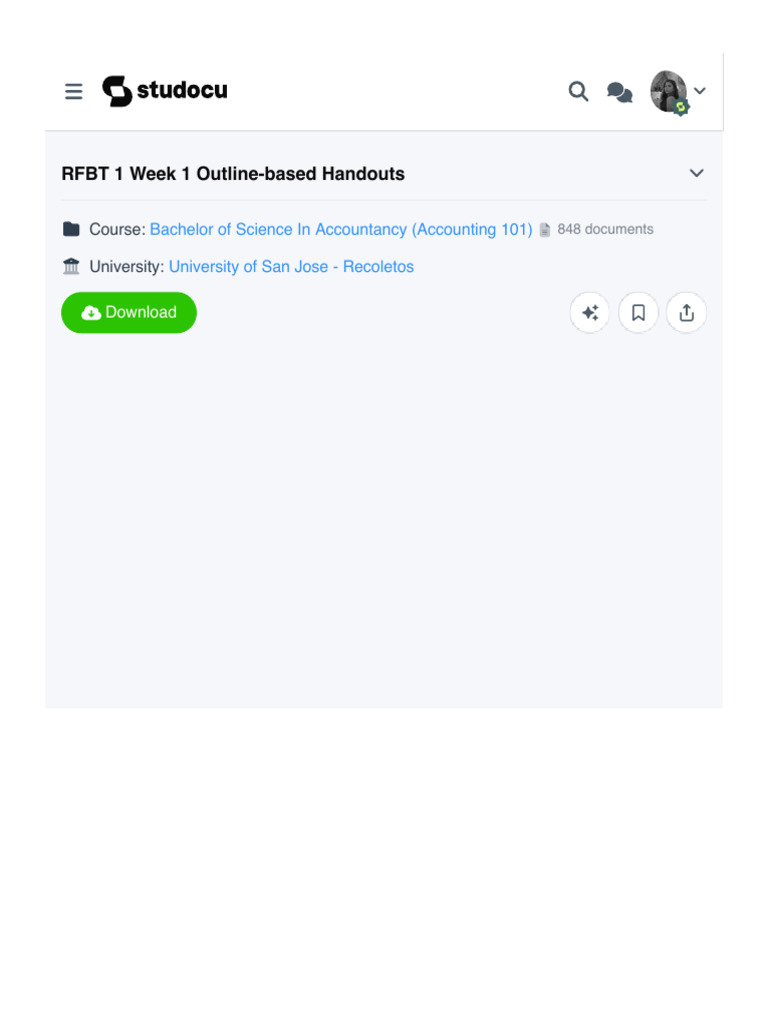 RFBT 1 Week 1 Outline-Based Handouts - Warning - TT - Undefined Function - 32 Warning - TT ...