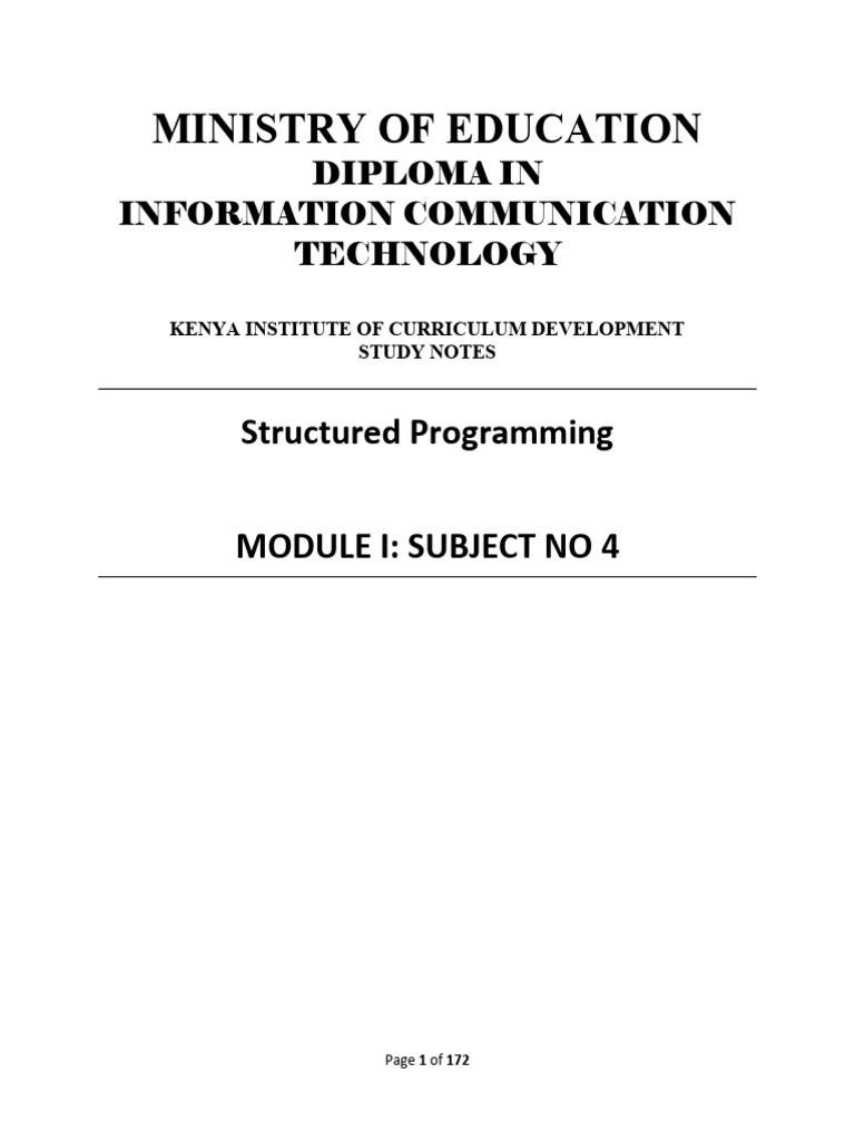 INTRODUCTION TO STRUCTURED PROGRAMMING TOPIC 1 AND 2 | PDF