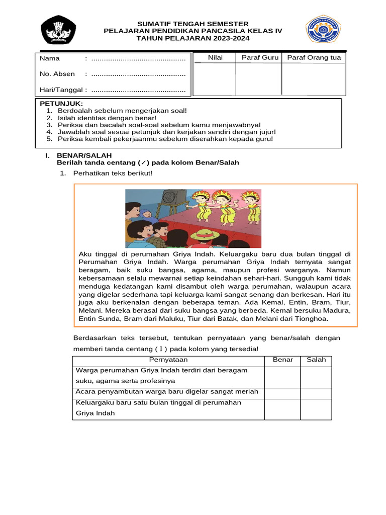 @STS Pendidikan Pancasila Kelas 4 | PDF