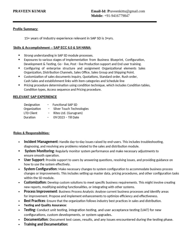 Resume (sd)_1_PRAVEEN | PDF
