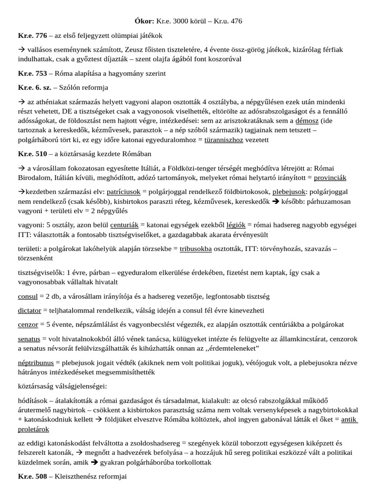 Ókor Történelem Emelt Szint | PDF