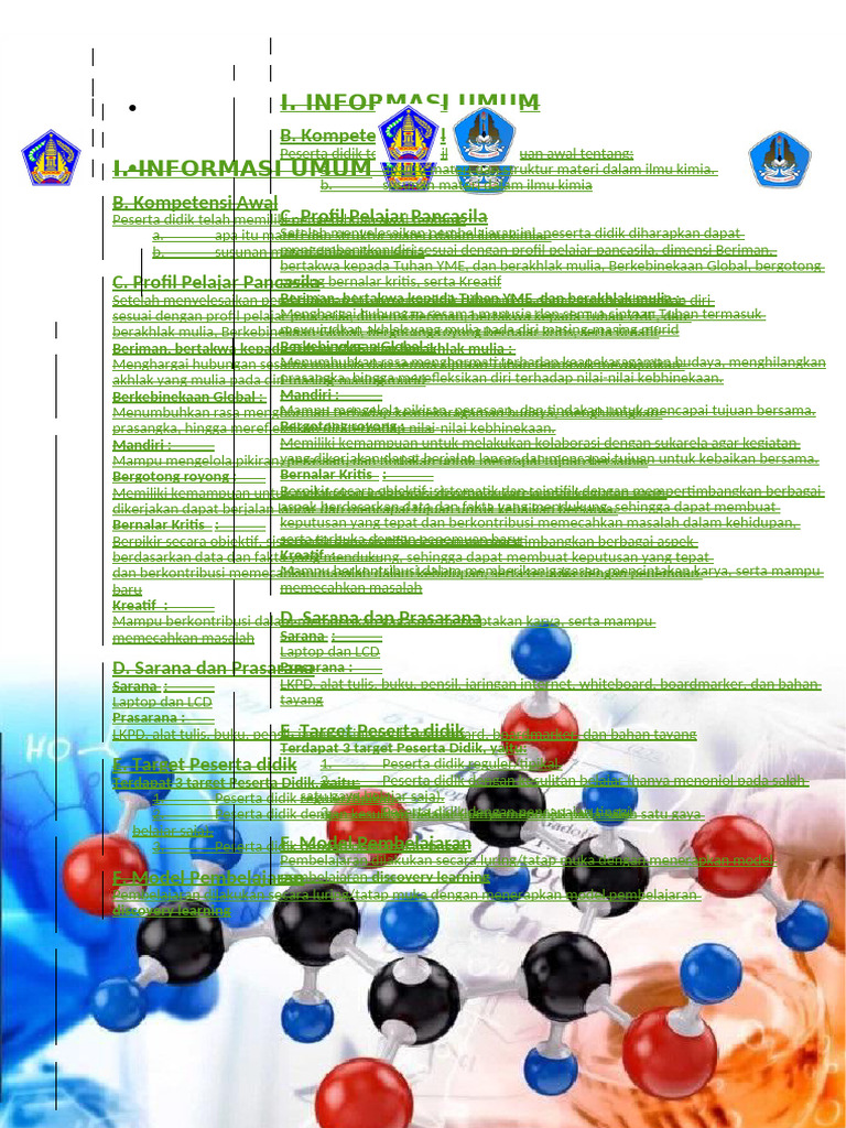 Modul Kimia Fase E Kelas X TH 24 - E10.1 Teori Atom Dan Notasi | PDF