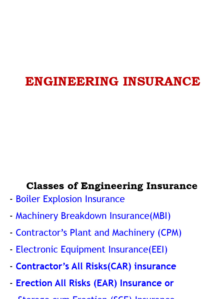 Machineries Breakdown Insurance | PDF