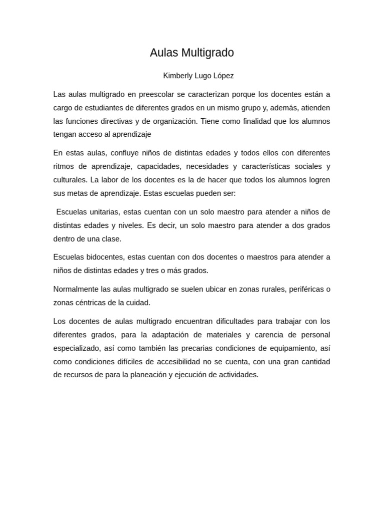 Aulas Multigrado | PDF