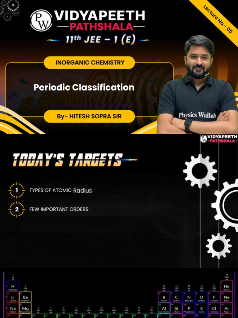 Periodic Classification - 05 - Class Notes - Pathshala 11th JEE 2024 ...