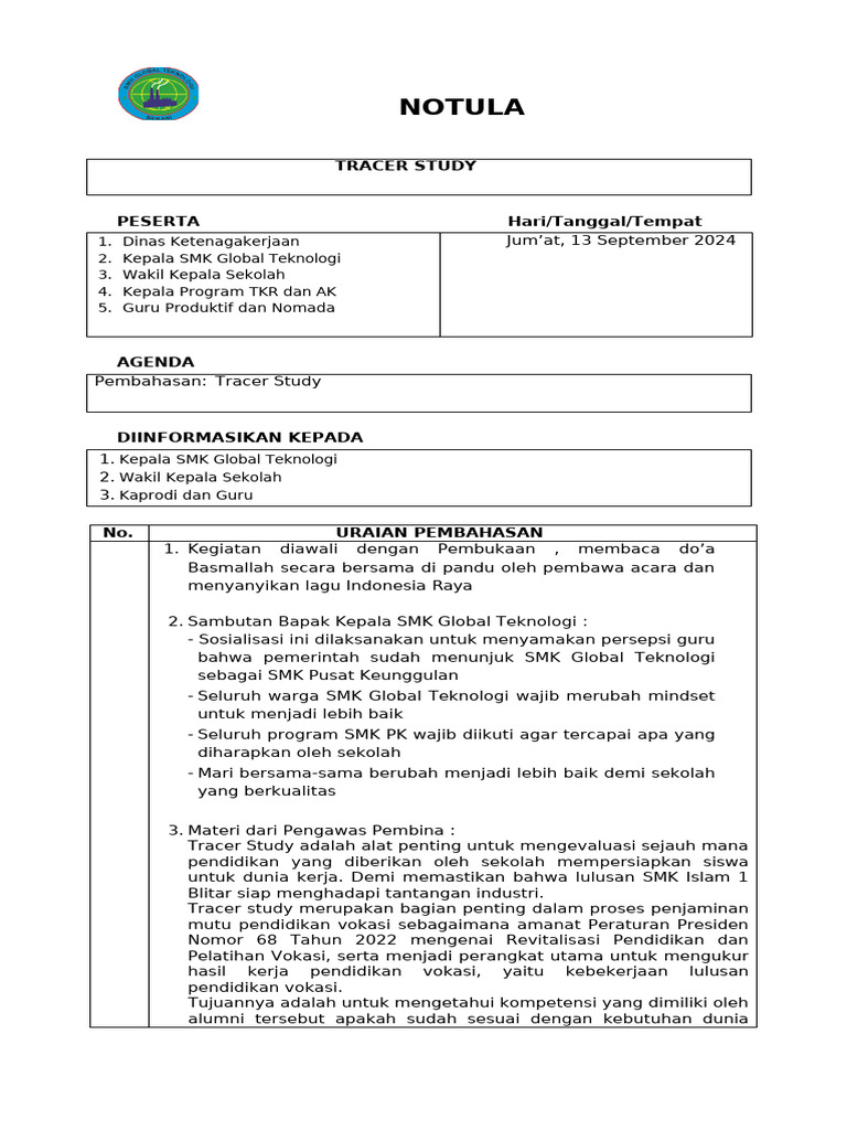 NOTULA Tracer Study | PDF