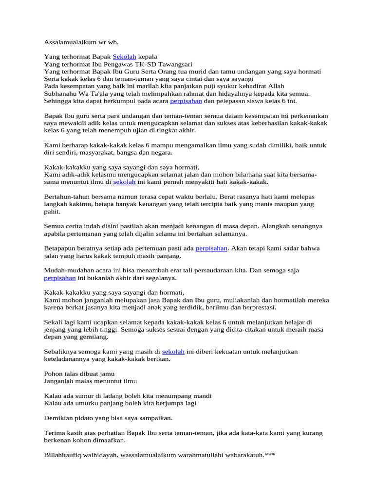 Pidato Adek Kelas | PDF