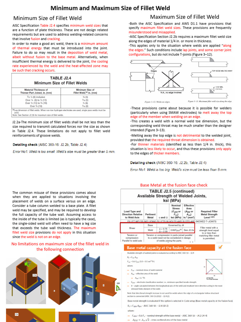 Minimum and Maximum Fillet Weld Size | PDF | Welding | Construction